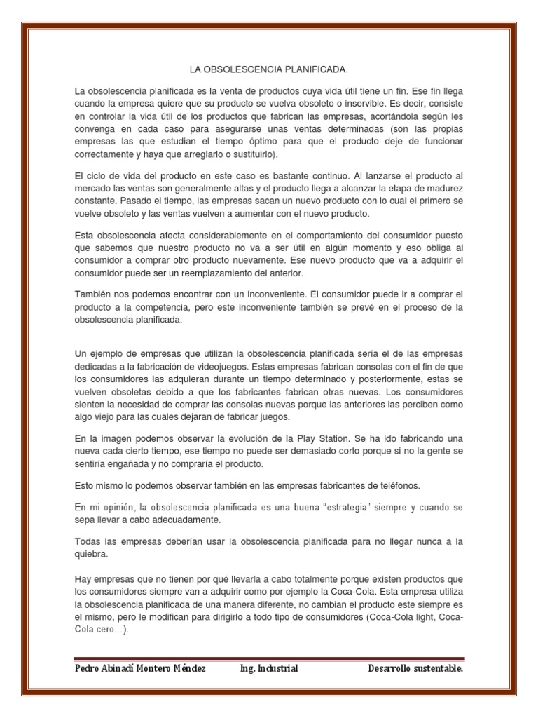 La Obsolescencia Planificada y Percibida | PDF