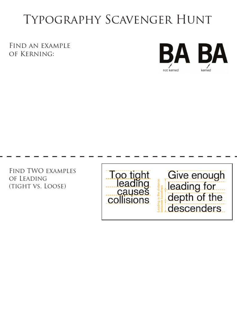 Typography Scavenger Hunt | PDF