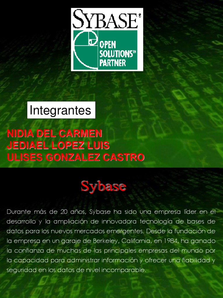 SYBASE | PDF | Sistema operativo | Bases de datos