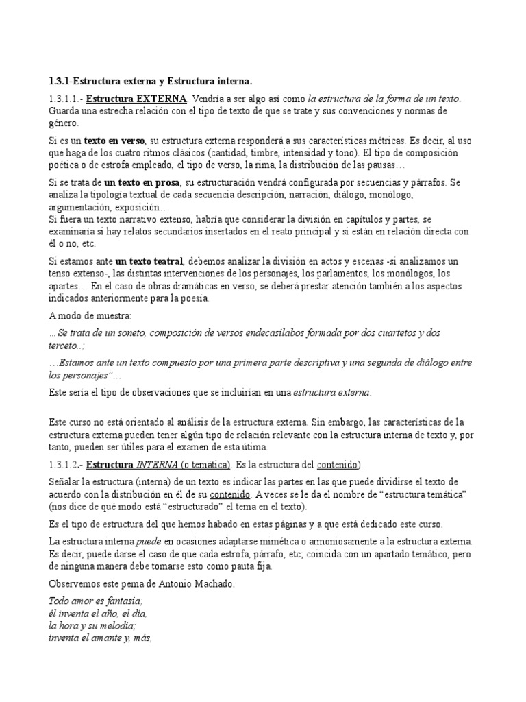 Estructura Externa y Estructura Interna | PDF | Metro (poesía) | Poesía