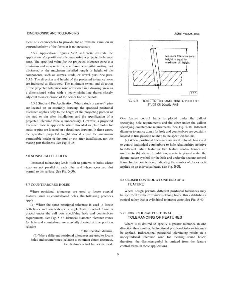 Dimensioning and Tolerancing: (C) Where Positional Tolerances Are Used ...