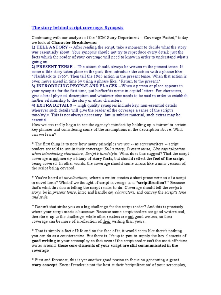 Understanding Script Coverage: Insights into Crafting a Story and ...