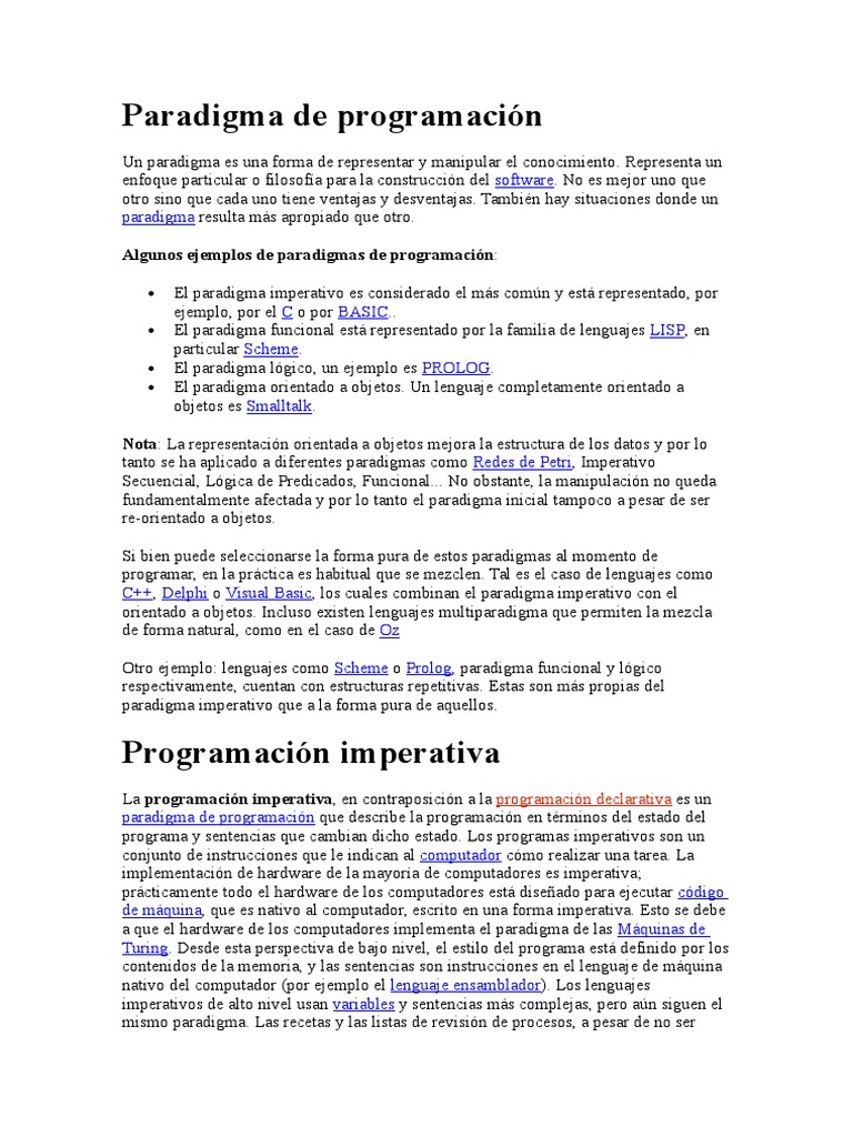 Paradigma de Programación de Computadoras | Descargar gratis PDF | Objeto (informática ...