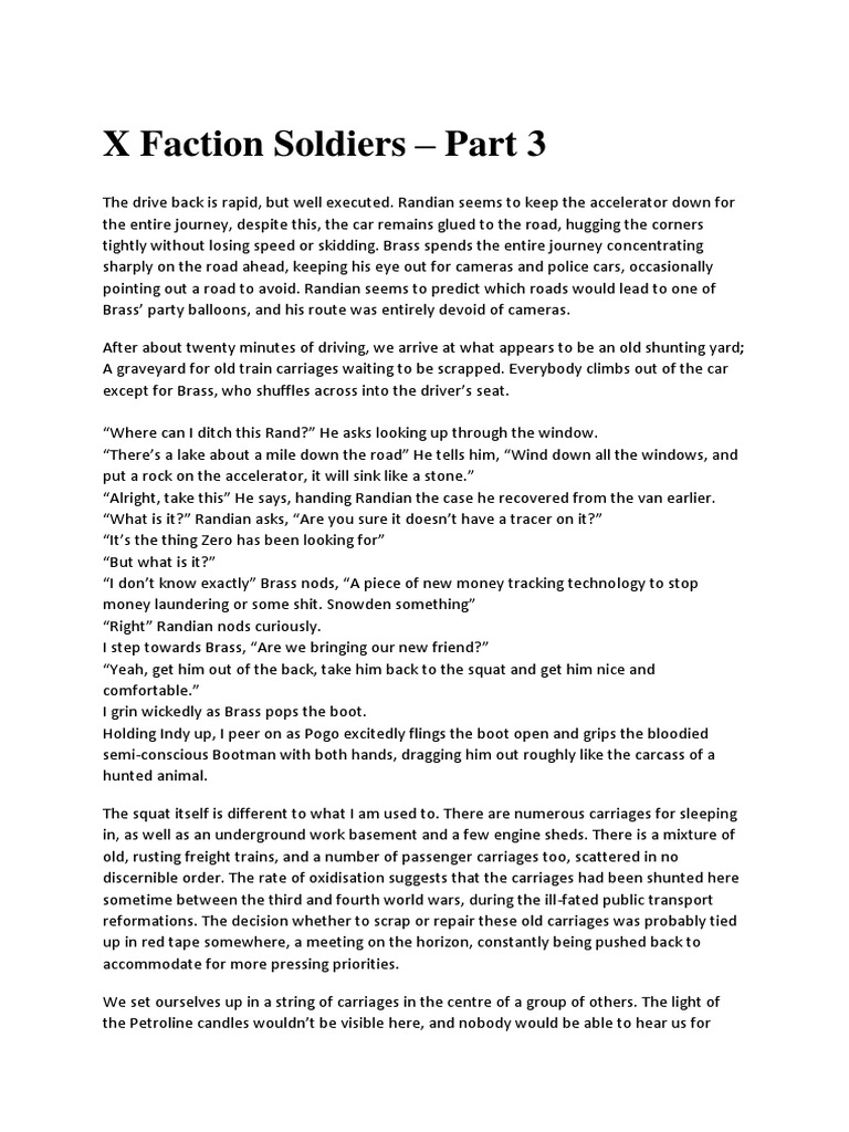 X Faction Soldiers - Part 3 | PDF | Passenger Car (Rail) | Currency