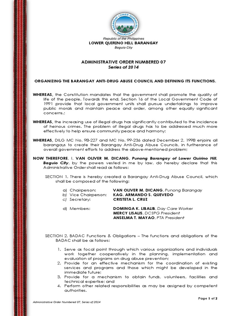 ao 2014-07 badac | Substance Abuse | Local Government