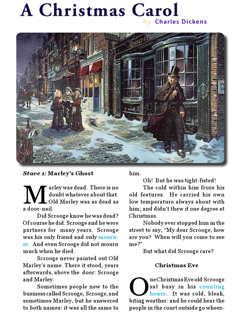 A Christmas Carol by Charles Dickens Abridged Opening | PDF | Ebenezer ...