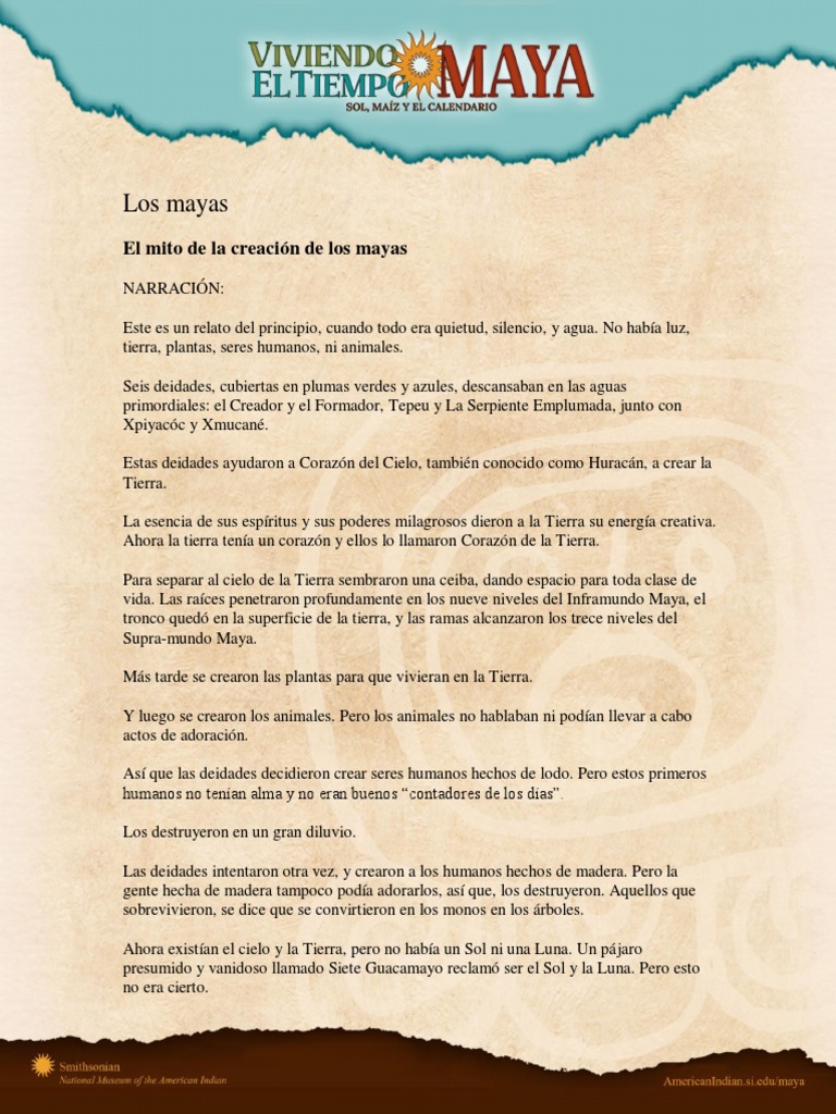 el_mito_de_la_creacion_de_los_mayas.pdf | Mitología | Religión y creencia