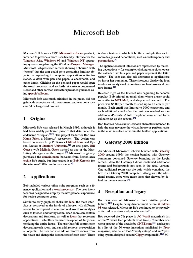 Microsoft Bob PDF | PDF | Microsoft Software | Intellectual Works