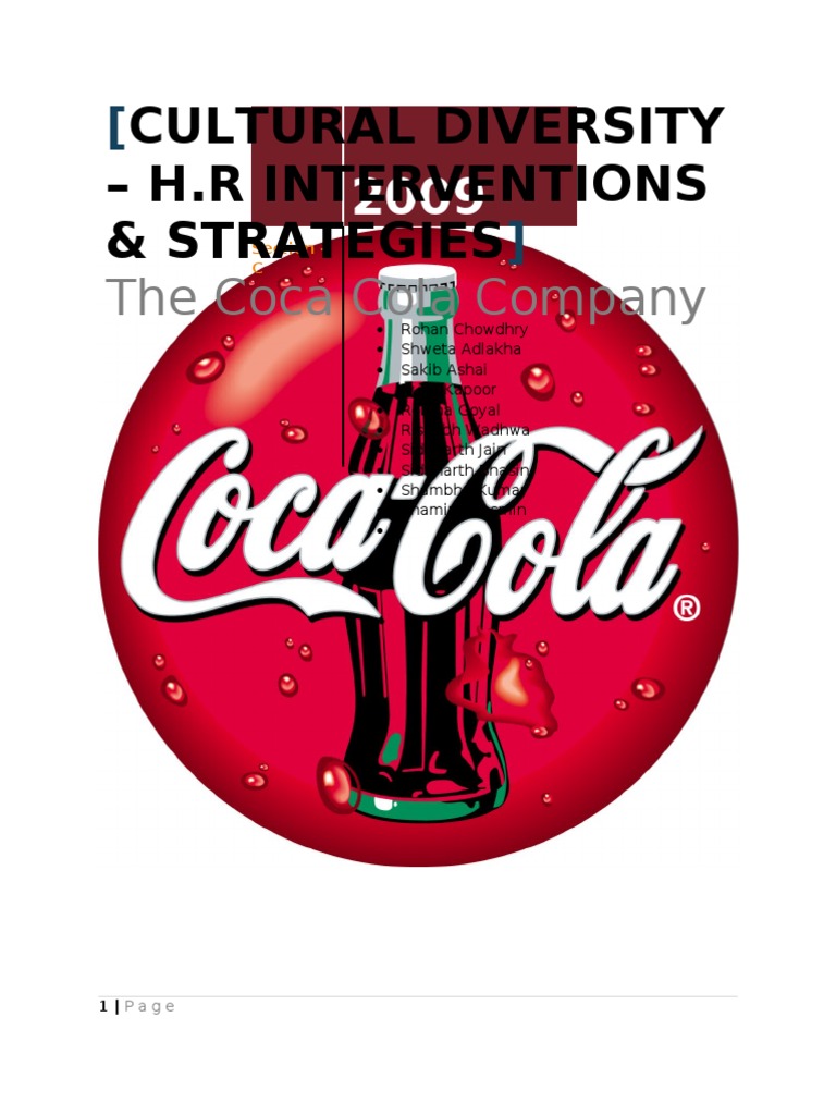 Cultural Diversity - H.R Interventions & Strategies - Coca Cola Company ...