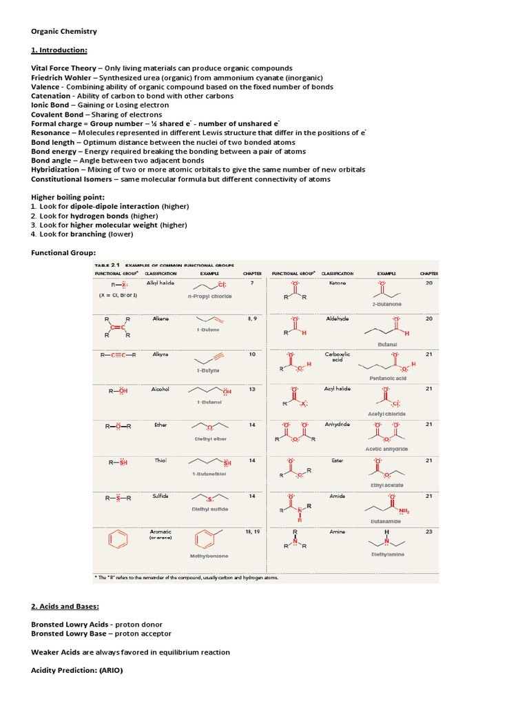 Organic Chemistry Reviewer | PDF | Ester | Chemical Bond