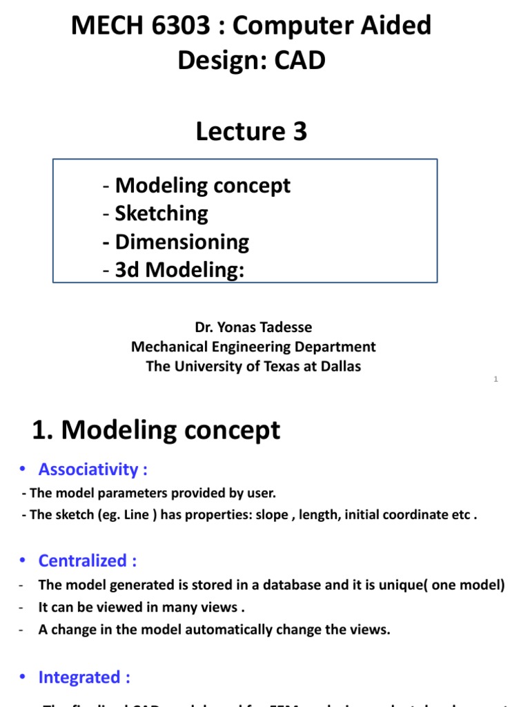 CAD Modeling Concept | PDF | Computer Aided Design | 3 D Modeling