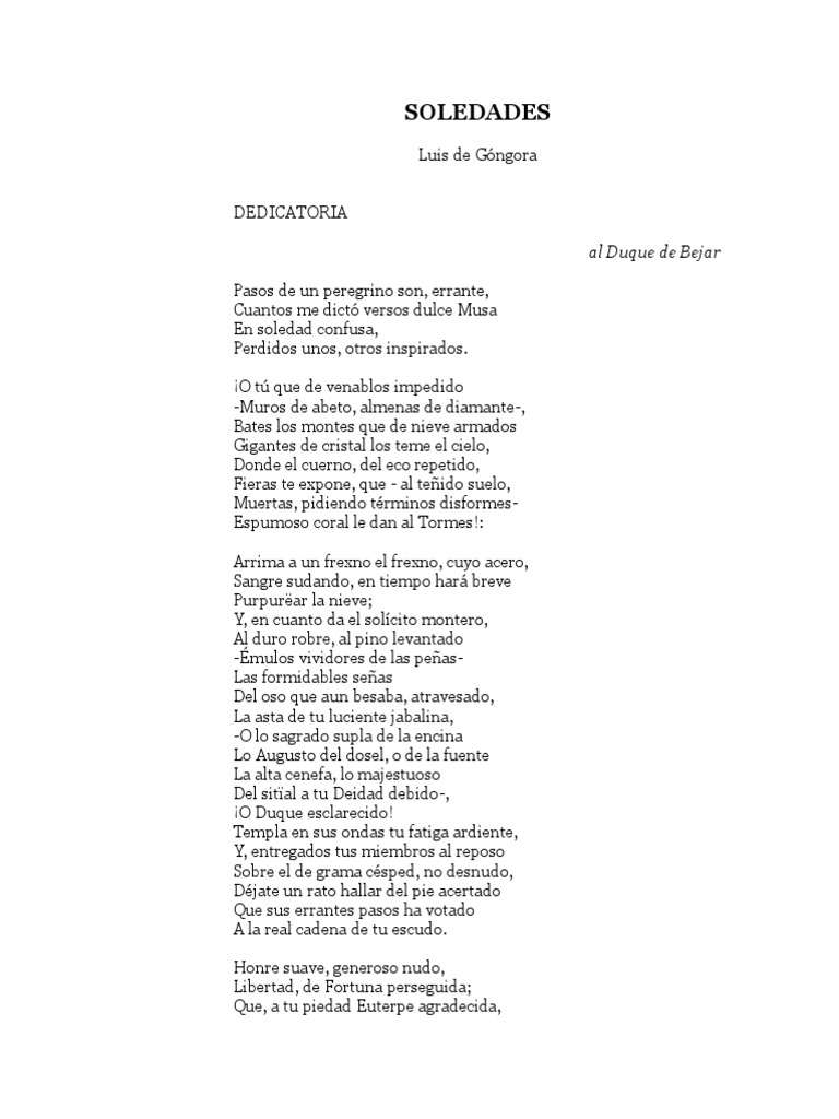 Soledades de Luis de Góngora | PDF | Naturaleza
