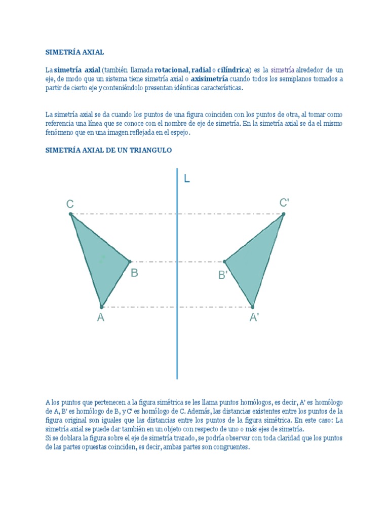 Simetría Axial: Conceptos y Ejemplos | PDF | Simetría | Movimiento (física)