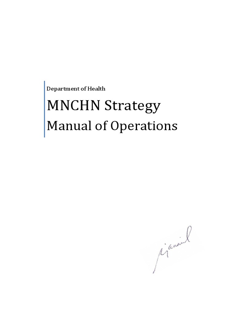 MNCHN Manual of Operations | PDF | Infant Mortality | Maternal Death
