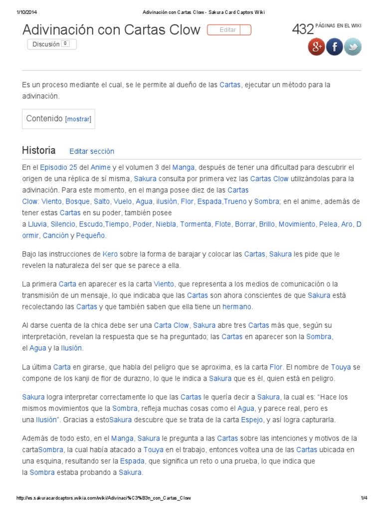 Adivinación con Cartas Clow | PDF | Naturaleza