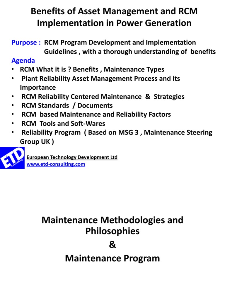 Implementing Reliability Centered Maintenance to Improve Asset Management and Reduce Costs in ...