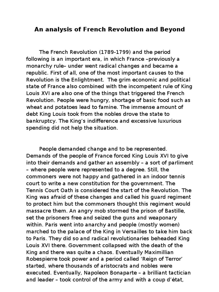 An Analysis of French Revolution | PDF | French Revolution | France
