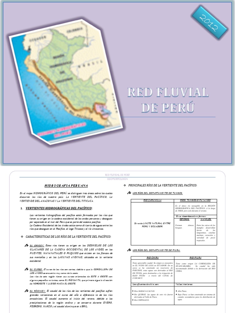 Red Fluvial del Perú: Vertiente Pacífica | PDF | Viajes y turismo