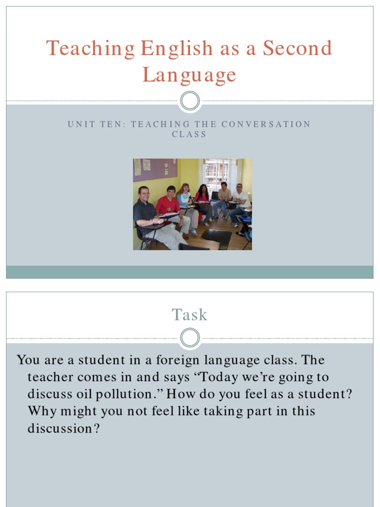 Unit Ten-Teaching The Conversation Class | Download Free PDF | English ...