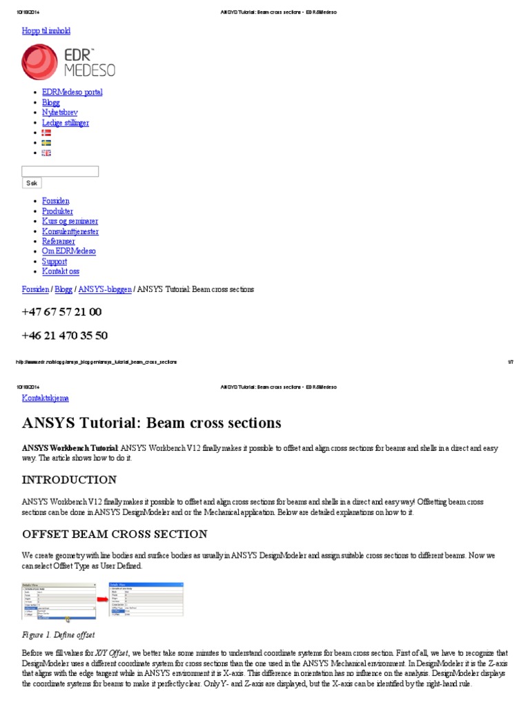 ANSYS Tutorial - Beam Cross Sections - EDR&Medeso | PDF | Cartesian ...