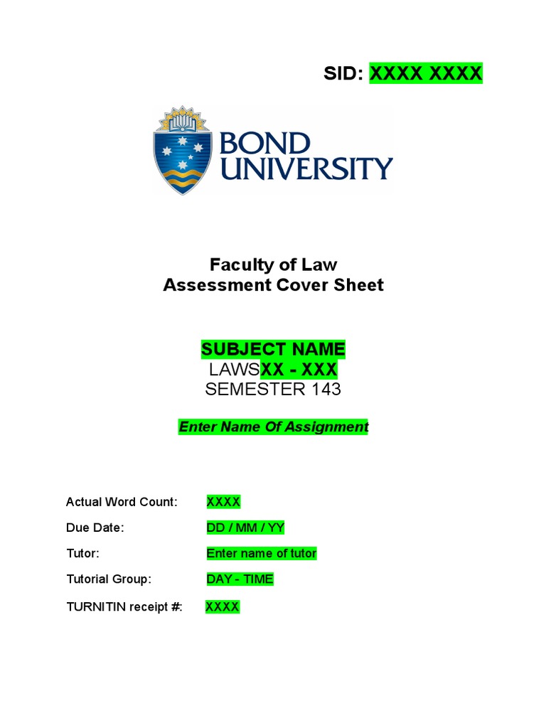 Assessment Cover Sheet 143 | PDF