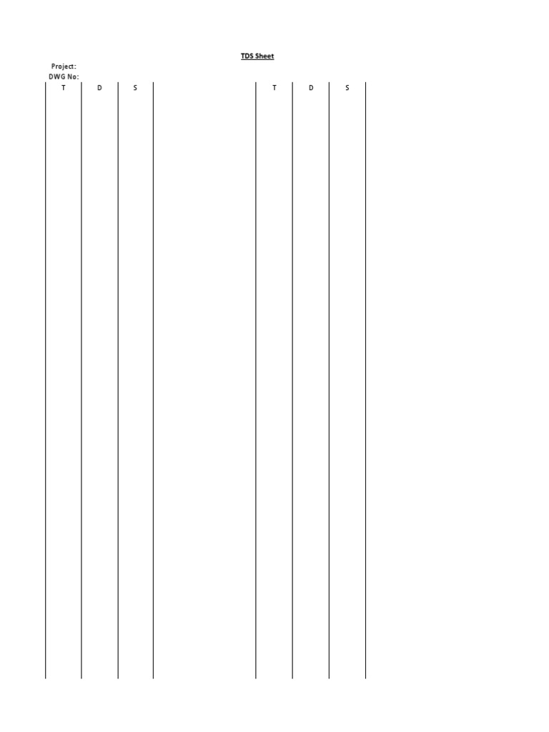 TDS Sheet Format for Projects | PDF | Technology & Engineering