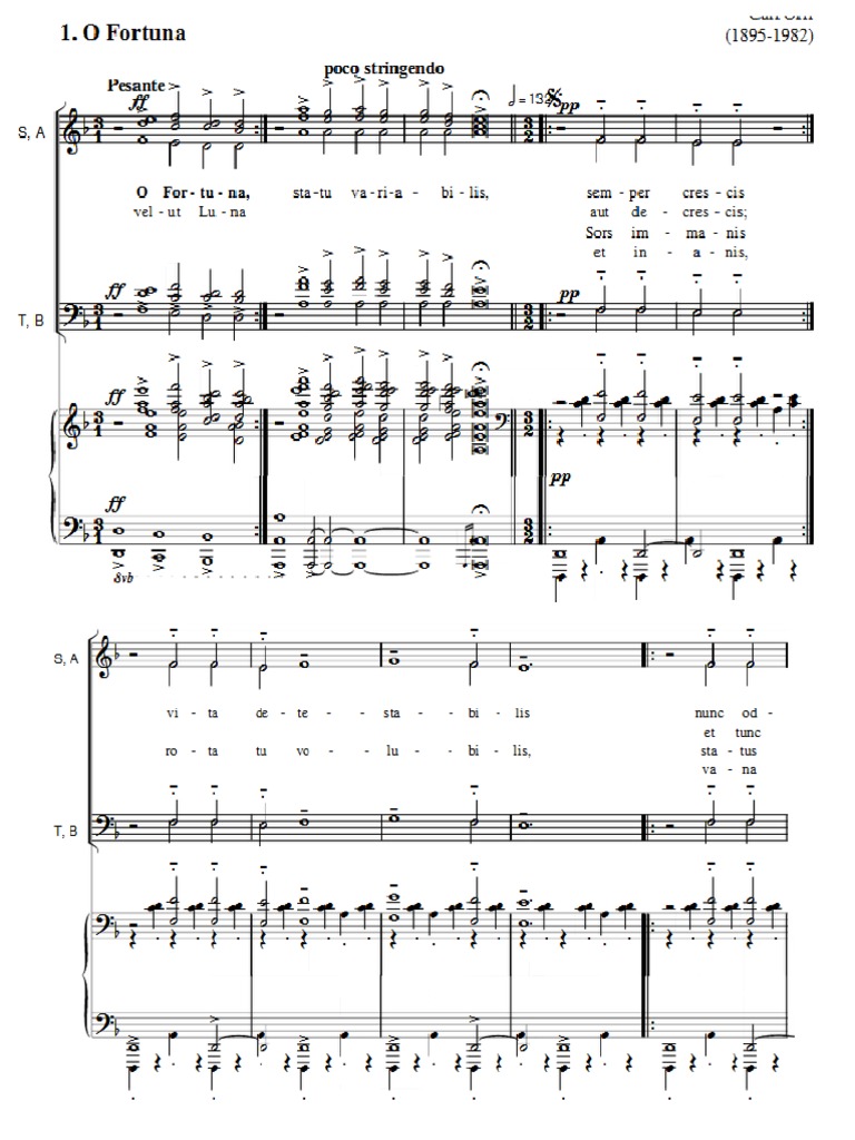 O Fortuna Sheet Music | PDF | Entertainment (General)