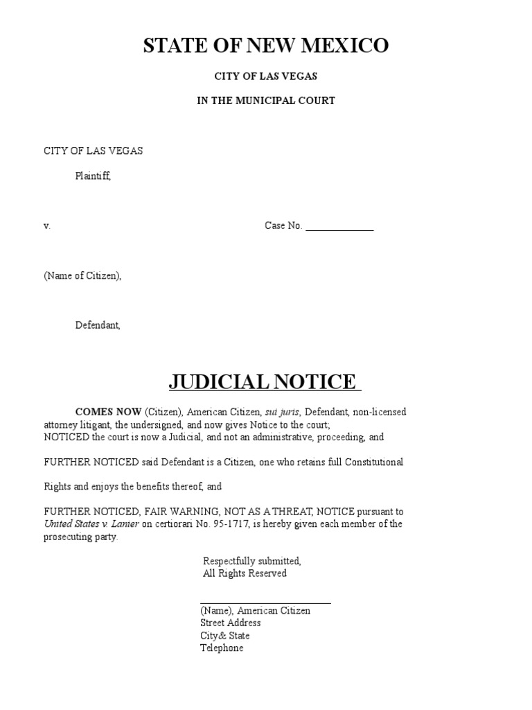 Judicial Notice in Municipal Court Case | PDF | Law