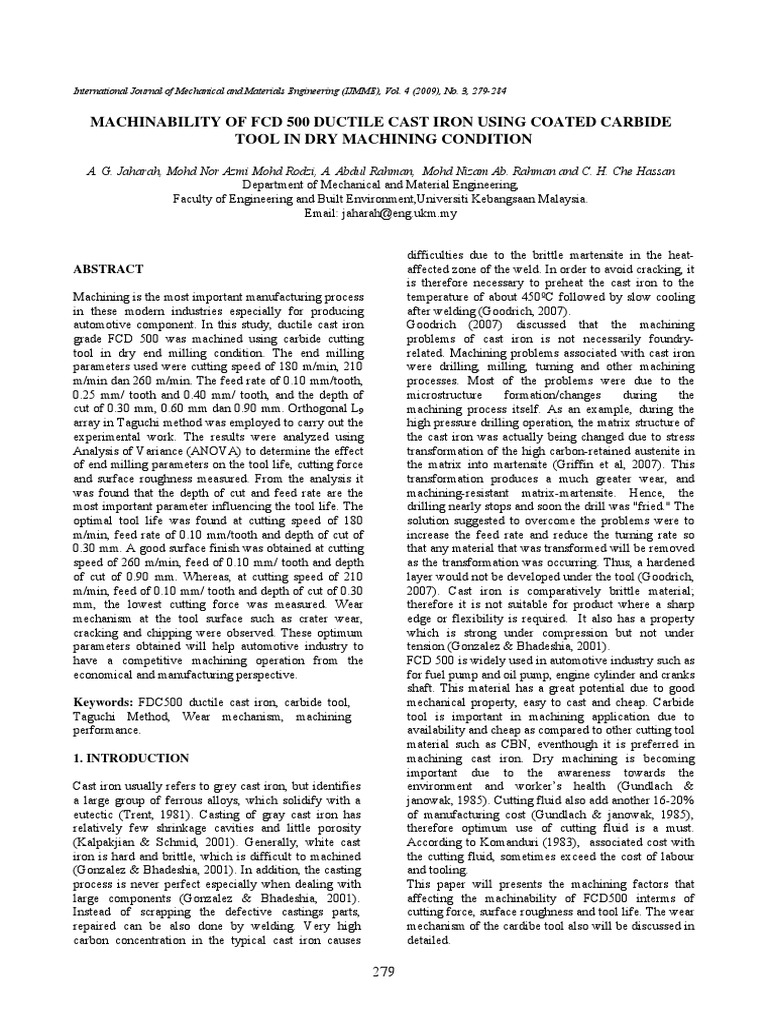 MC FCD500 | PDF | Cast Iron | Wear