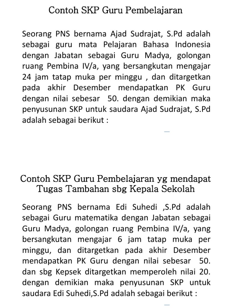 Contoh SKP Guru Revisi | PDF | Karier & Perkembangan