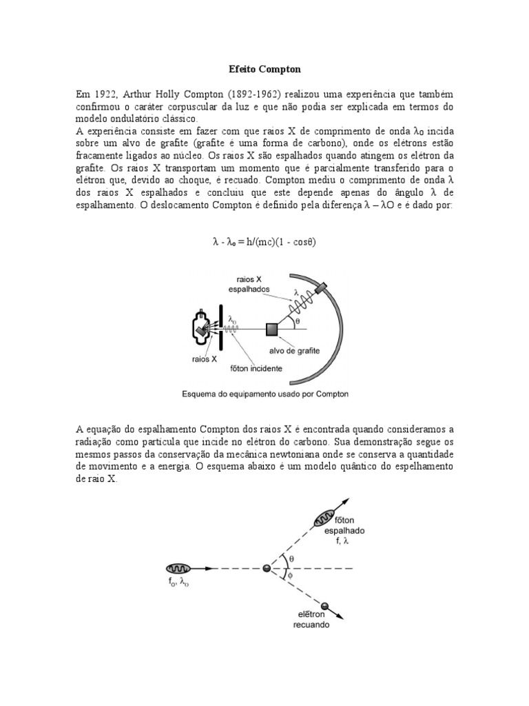 Efeito Compton: Espalhamento de Raios X | PDF | Fóton | Elétron