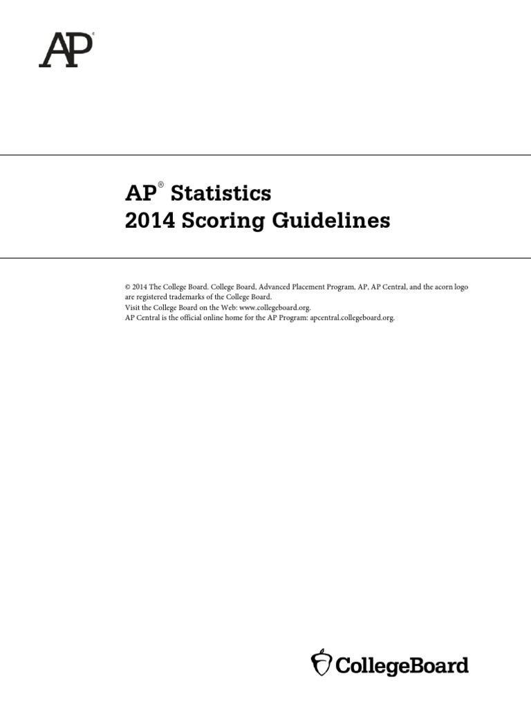 AP Statistics 2014 Scoring Guidelines | PDF