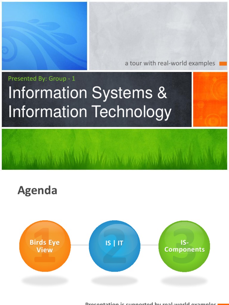 Information Systems & Information Technology: Presented By: Group - 1 ...