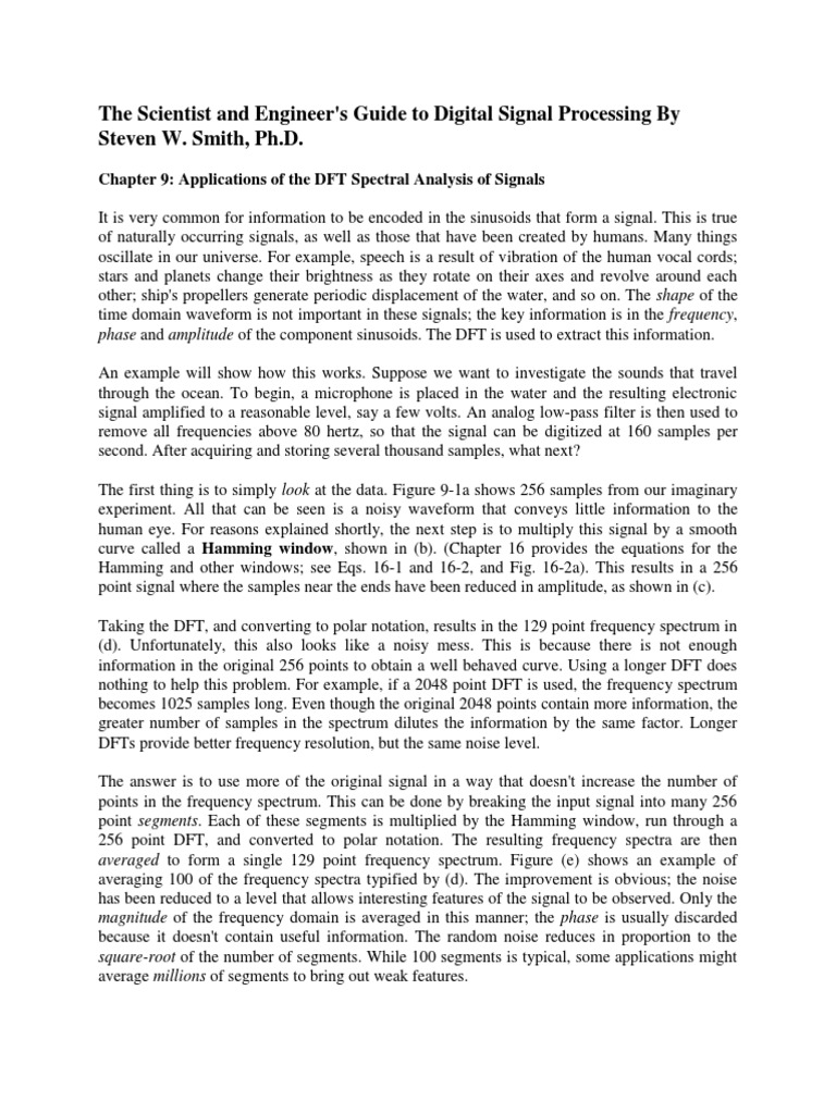 The Scientist and Engineer's Guide To Digital Signal Processing by ...