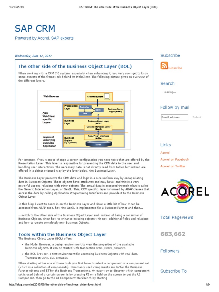 SAP CRM - The Other Side of The Business Object Layer (BOL) PDF ...