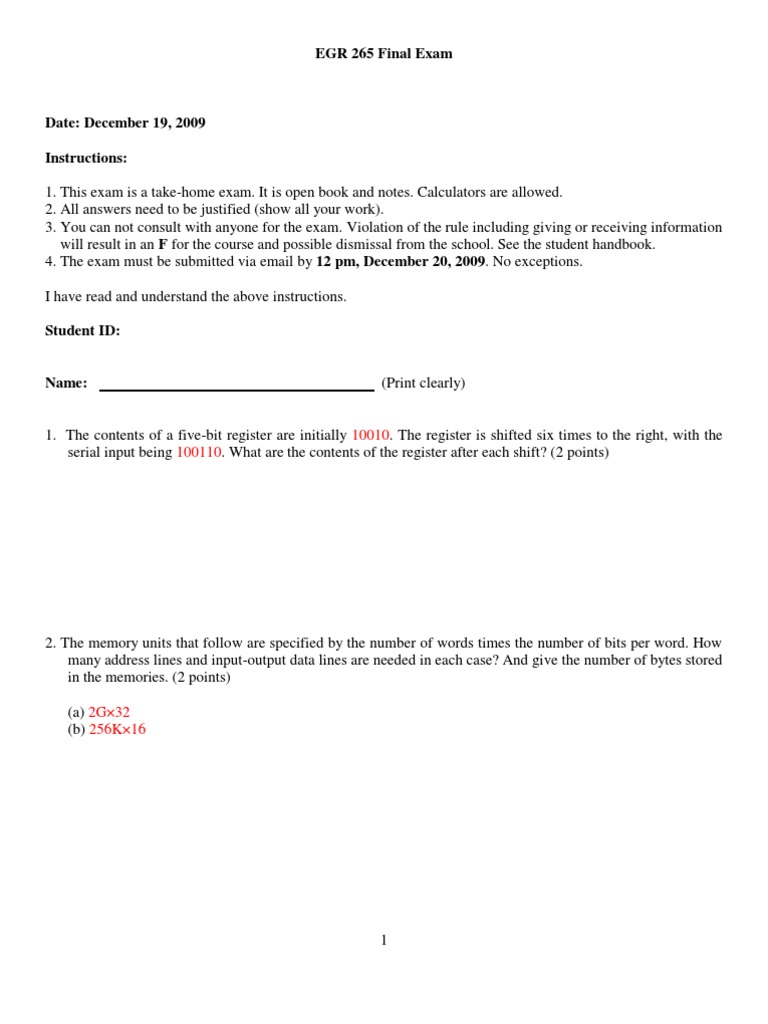 Engineering Final Exam Pdf Logic Gate Computer Hardware