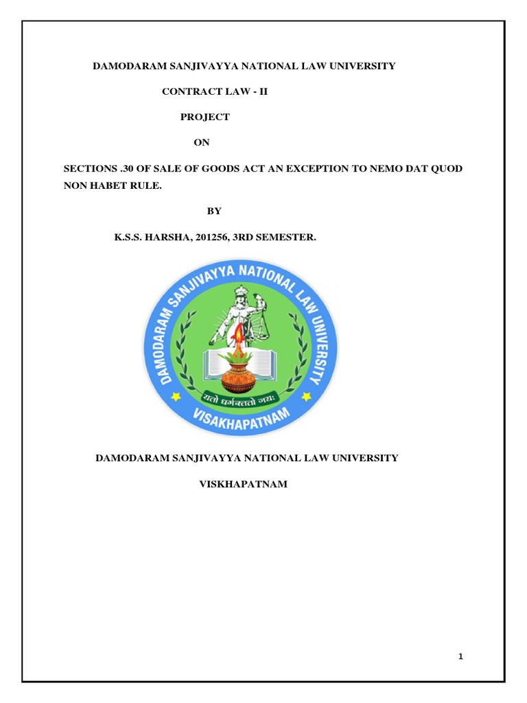 Section 30 Exception to Nemo Dat Rule | PDF | Property | Business Law