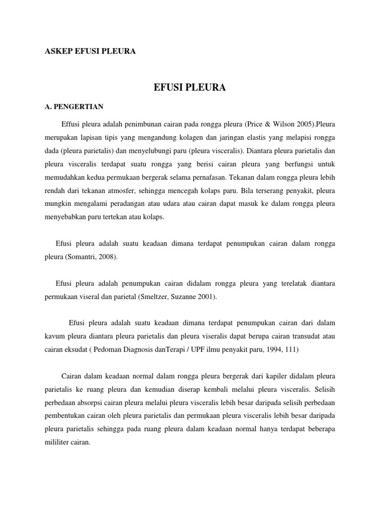 Askep Efusi Pleura | PDF