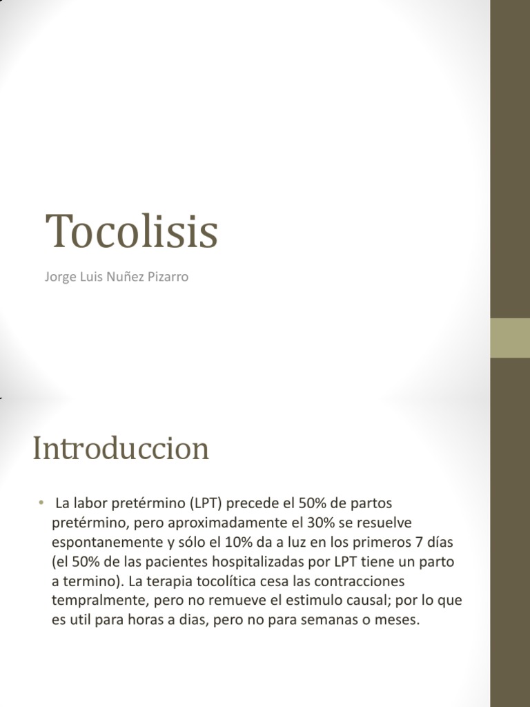 Tocolisis | PDF | Parto prematuro | Embarazo humano