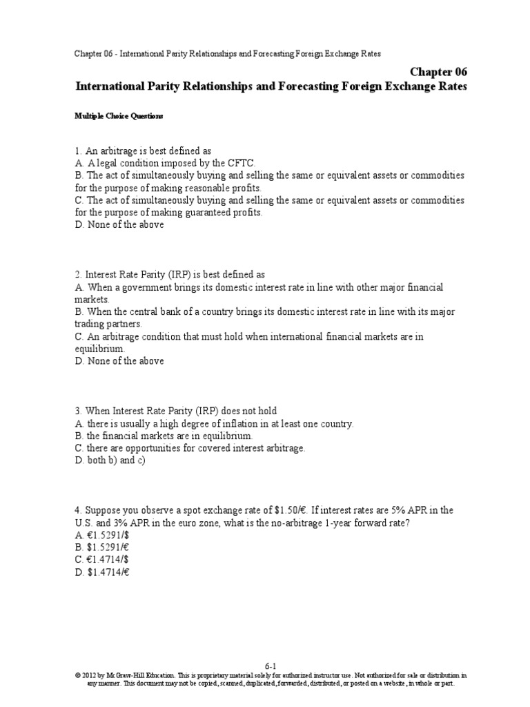 Chap 006 | PDF | Arbitrage | Spot Contract