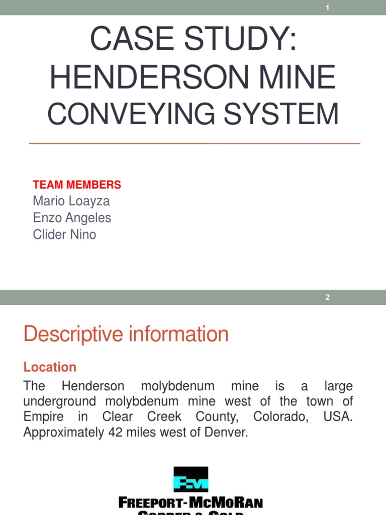 Henderson Mine Conveying System Overview | PDF | Home & Garden ...