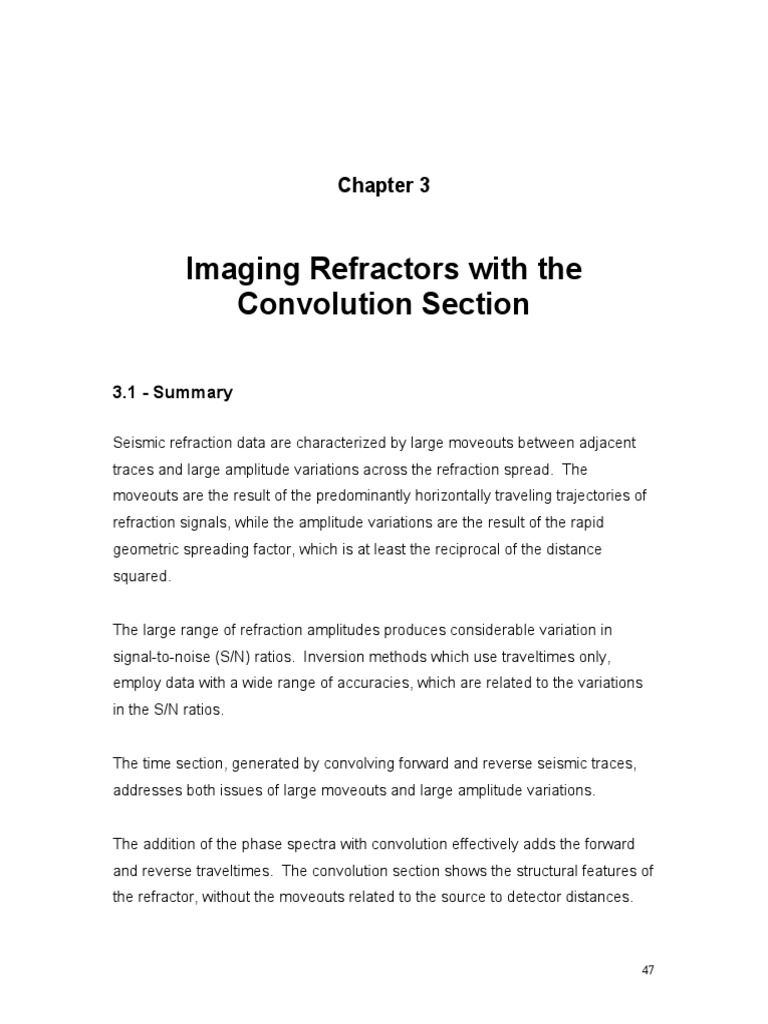 Convolution in Seismic Refraction Analysis | PDF | Reflection ...