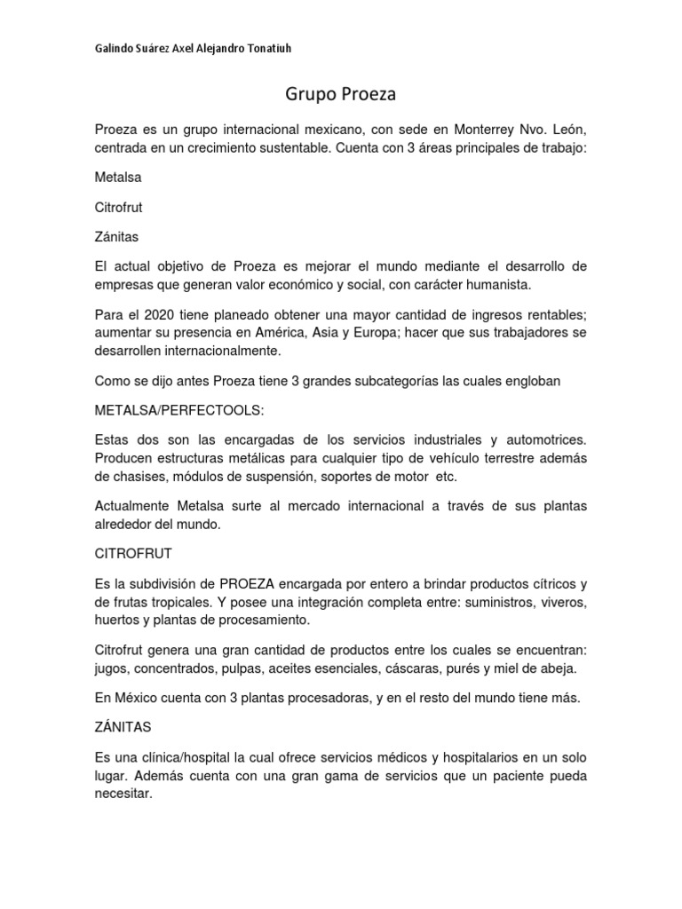 Grupo Proeza | PDF
