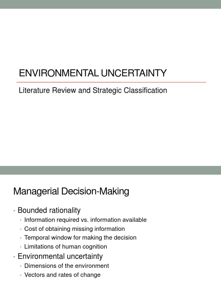 Environmental Uncertainty in Decision-Making | PDF | Logarithm ...