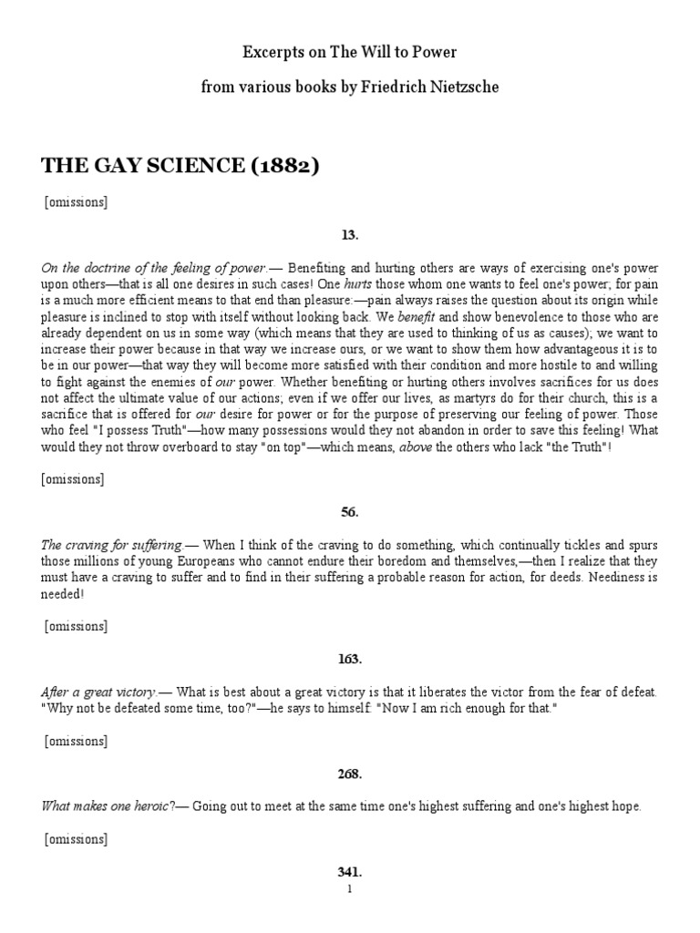 Nietzsche - The Will To Power | PDF