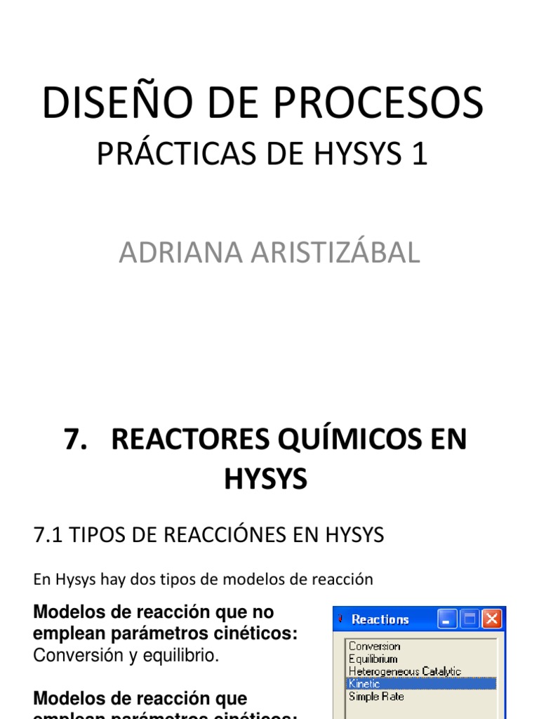Tutorial Hysys. Reactores Quimicos PDF | PDF | Reactor Quimico ...