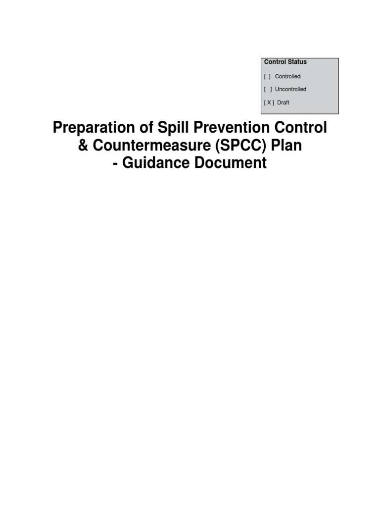 Preparation of Spill Prevention Control & Countermeasure (SPCC) Plan ...