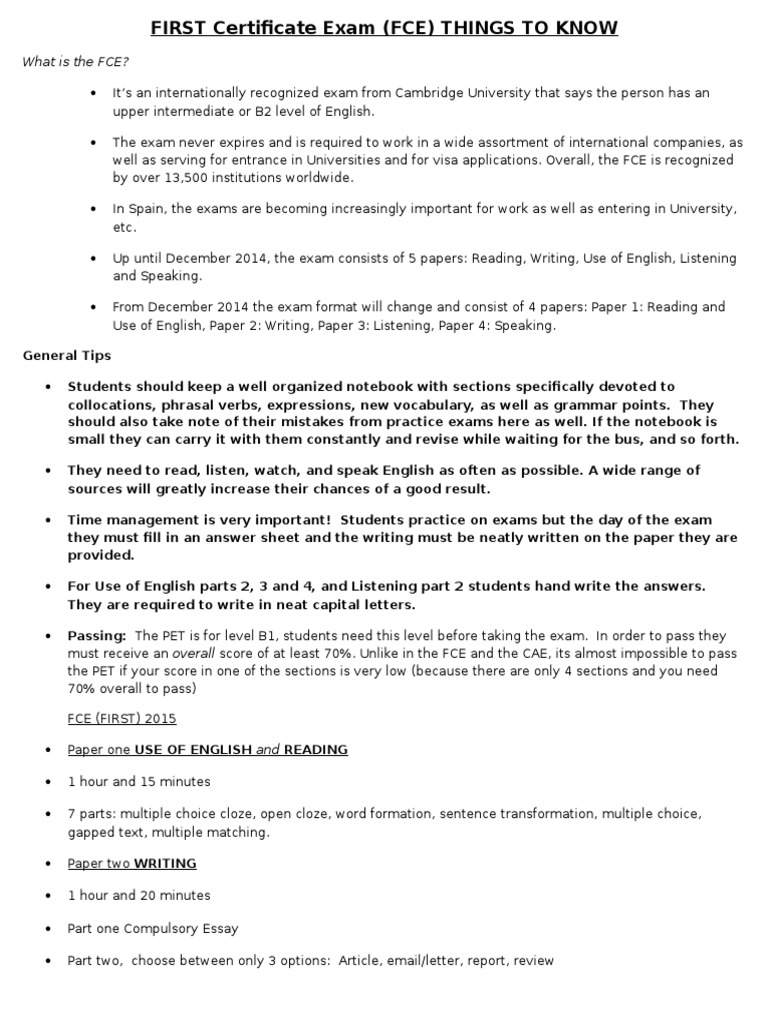 Fce Overview and Tips | PDF | Semantic Units | Cognition