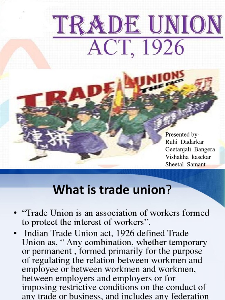 Trade Union Act 1926 | PDF | Trade Union | Employment