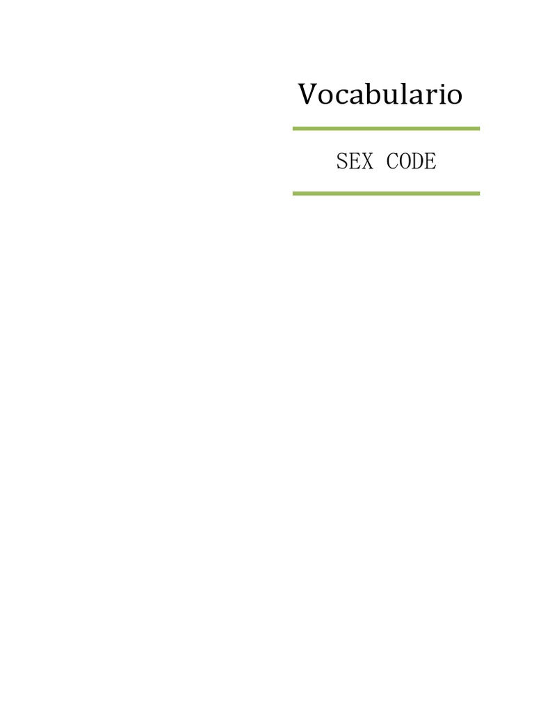 Glosario Del Sex Code Términos Clave Pdf Humor Seducción 6030
